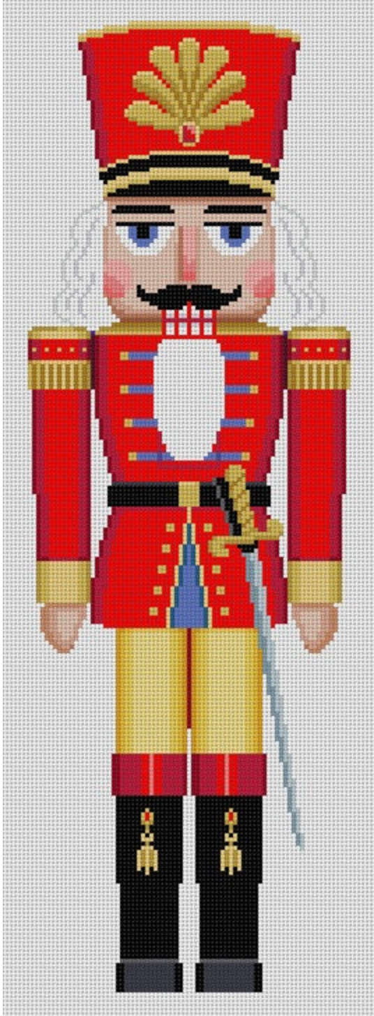 Susan Roberts Nutcracker Red Guard with Sword – Barbara's Needlepoint