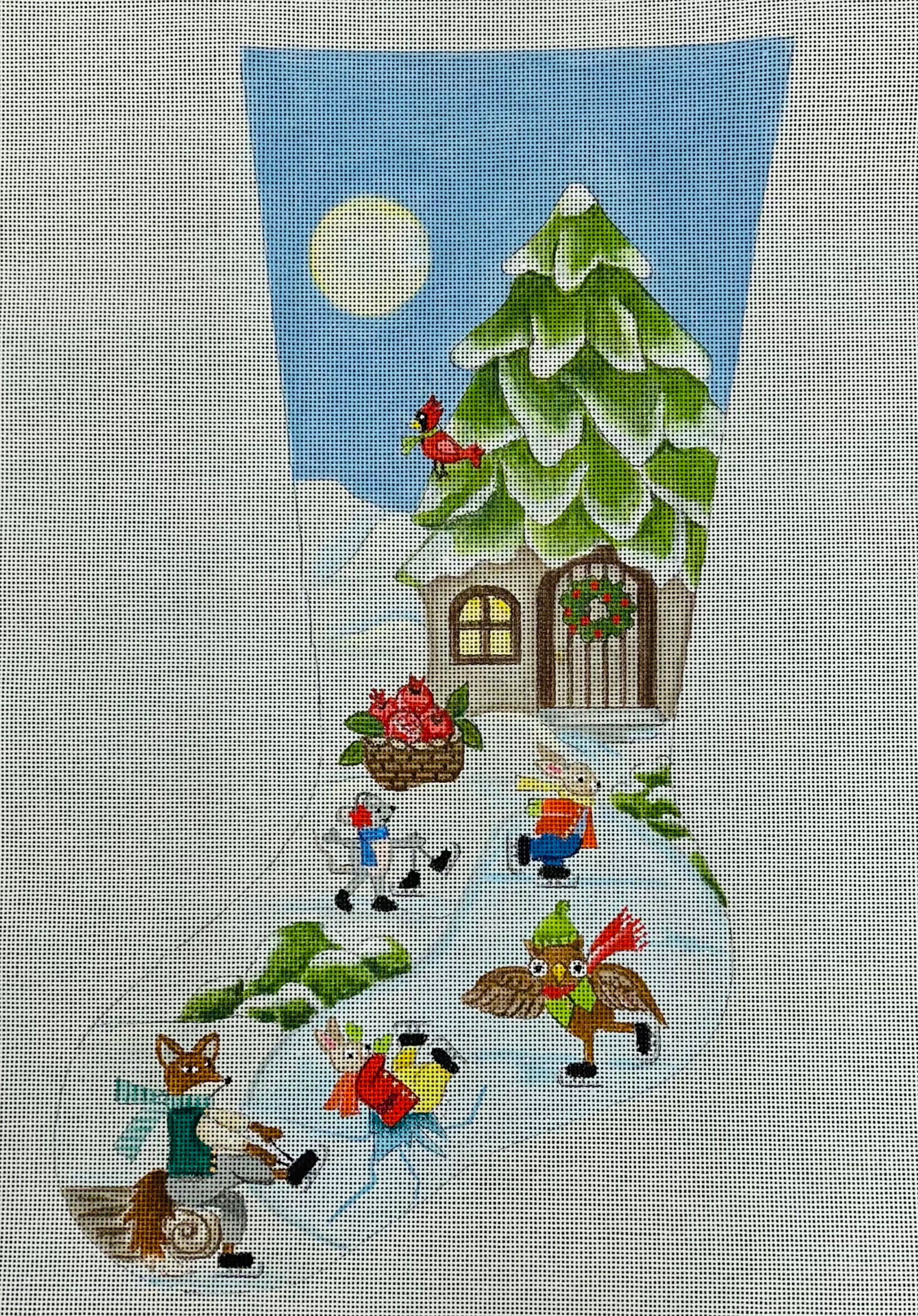 Cindy and Beth Ice Skating Animals Stocking – Barbara's Needlepoint