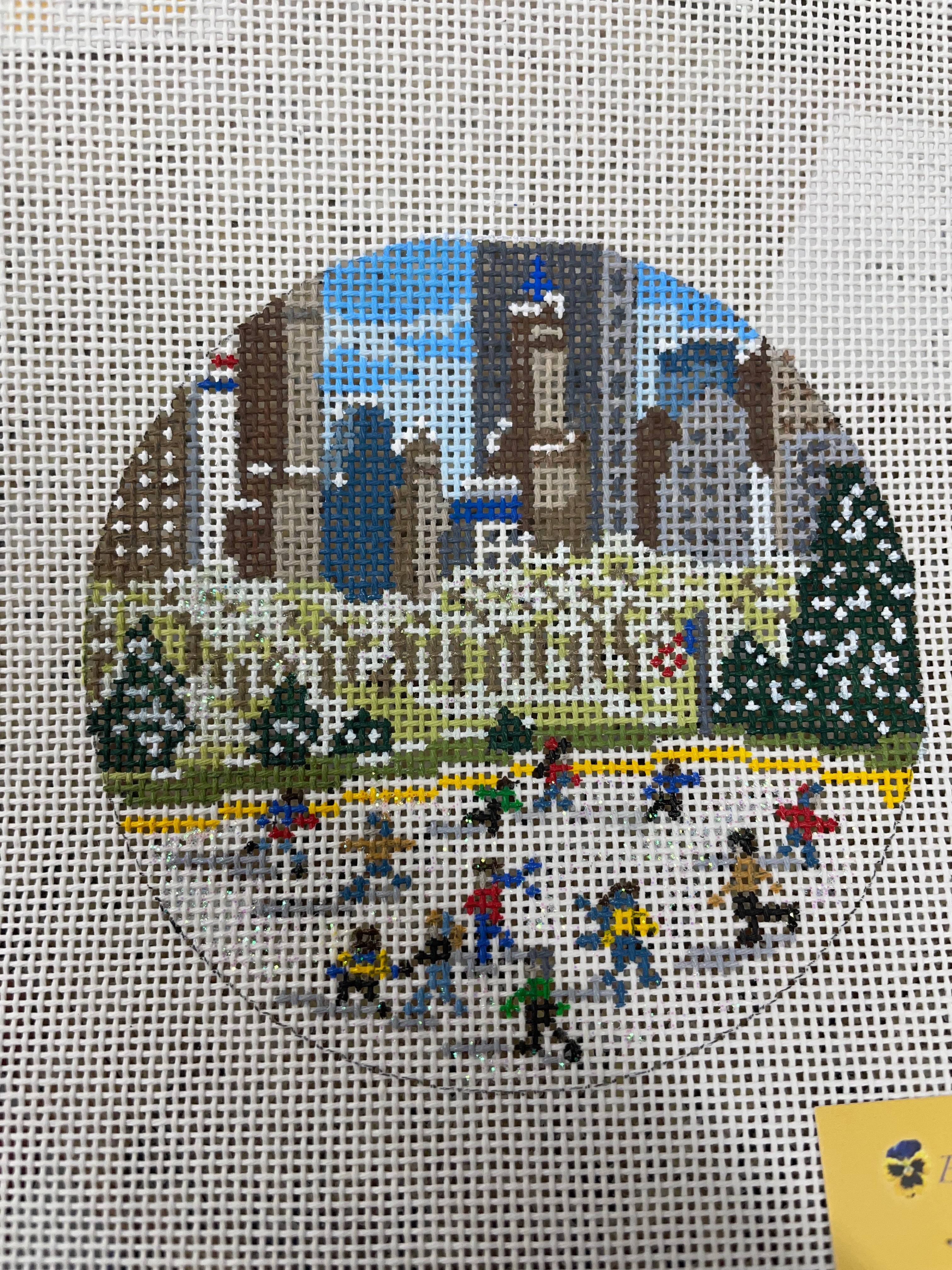 Needle Crossings Ice Skating Rink Ornament – Barbara's Needlepoint