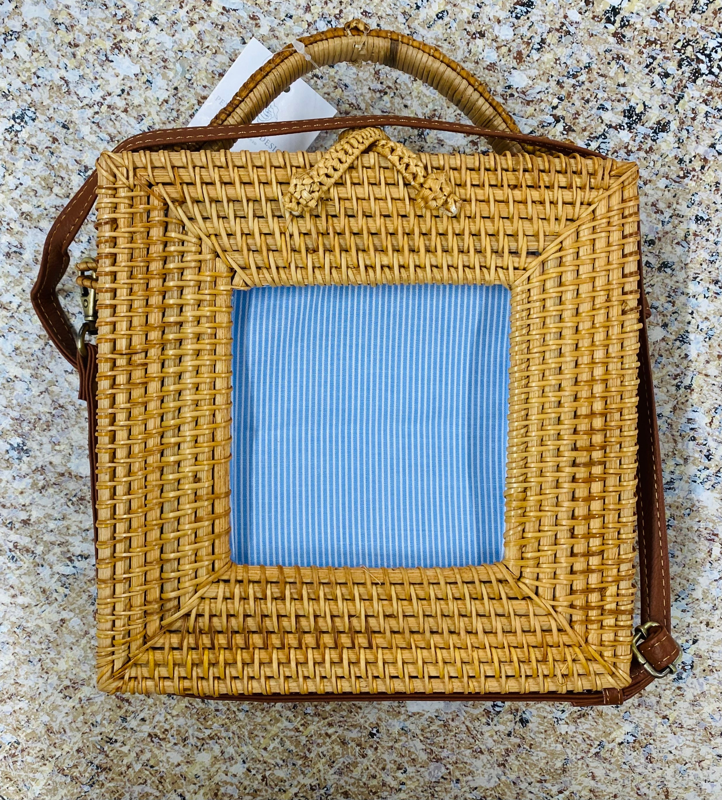 4 x 4 Square Wicker Bag – Barbara's Needlepoint