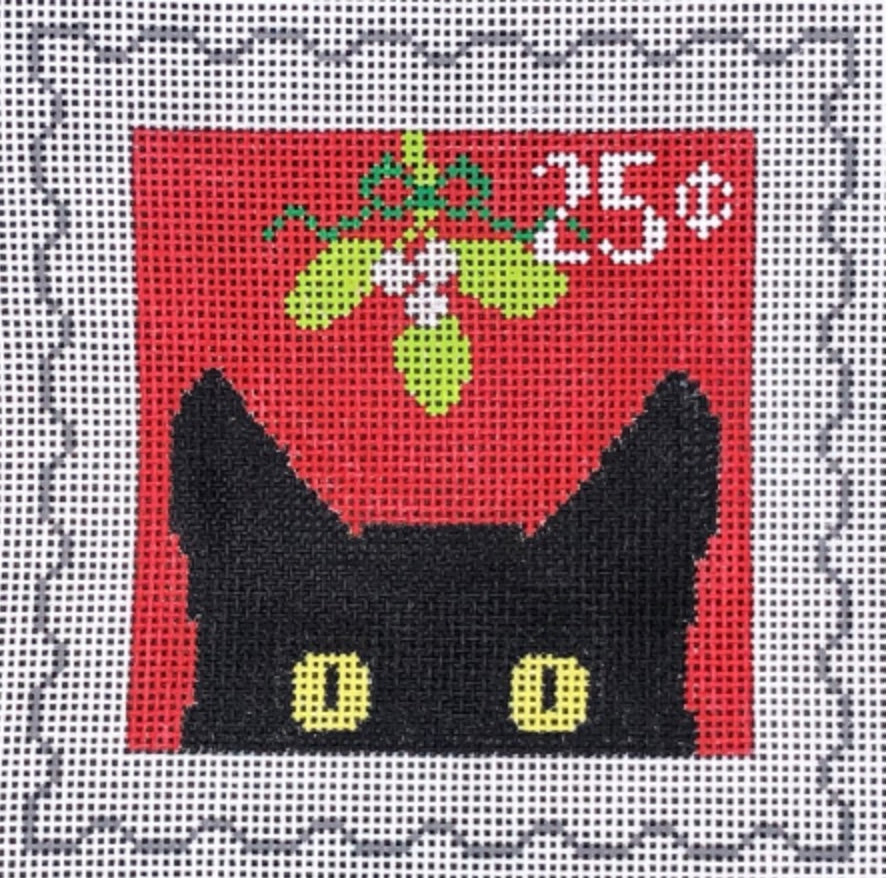 Eyecandy Peeky Kitty Postage Stamp Christmas – Barbara's Needlepoint