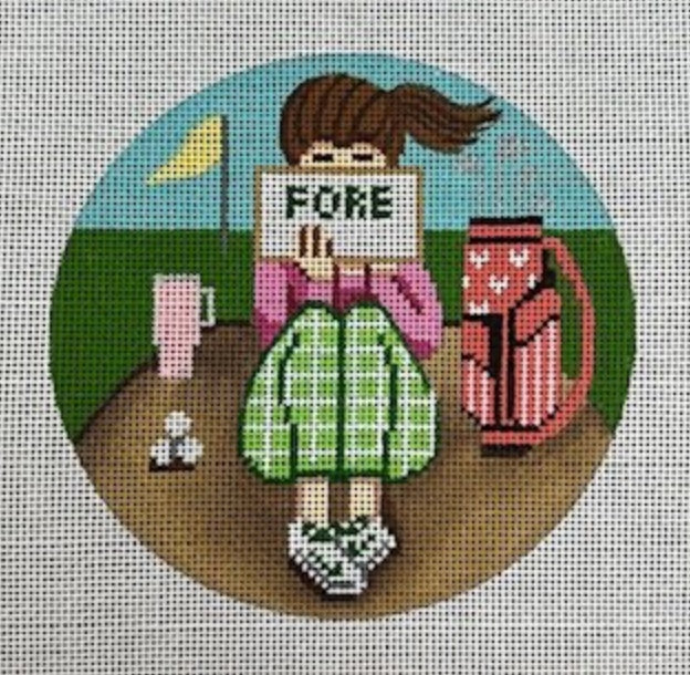 Alice Peterson Golf Stitching Girl – Barbara's Needlepoint