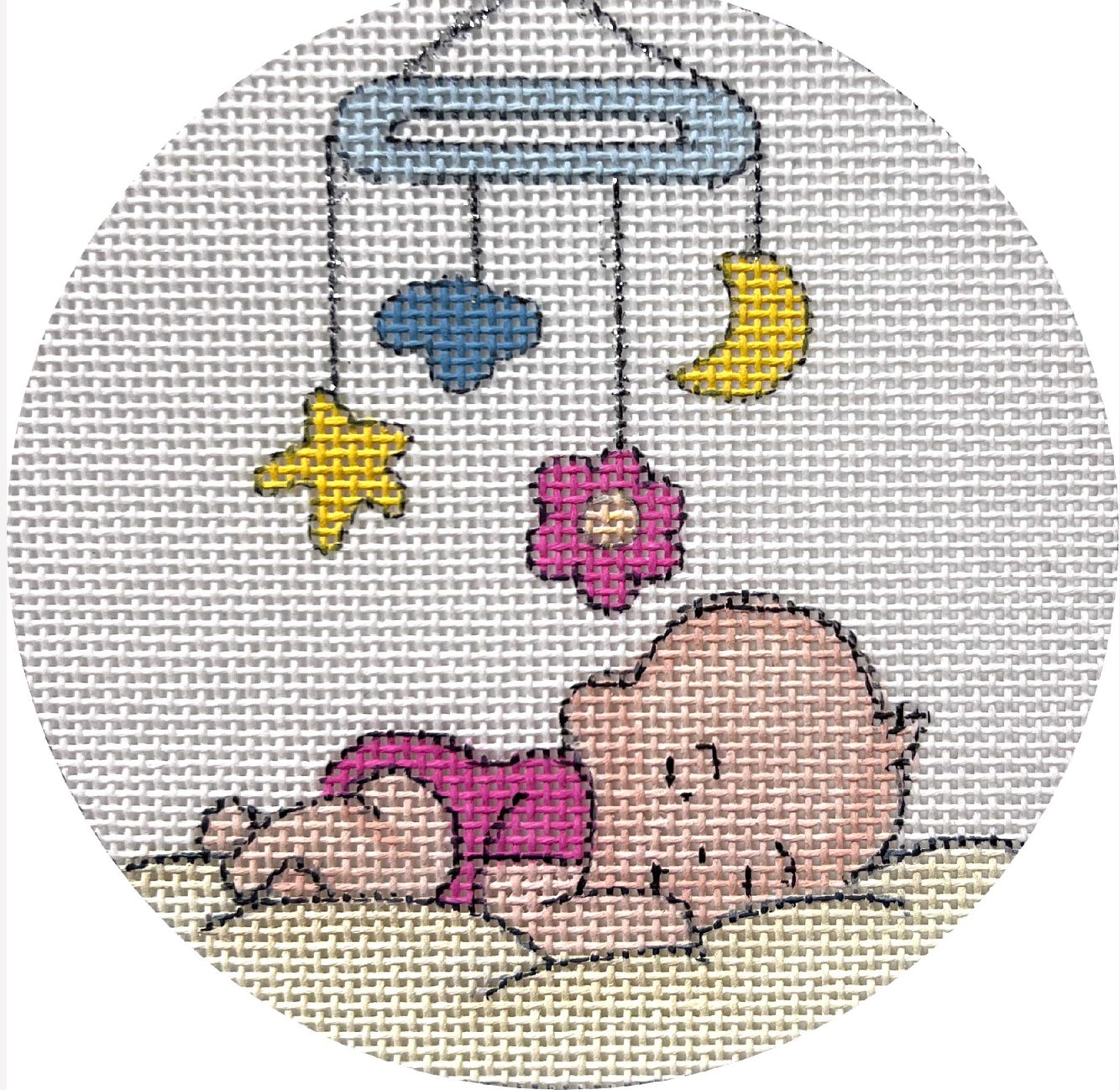 Alice Peterson Baby Sleeping Mobile Girl – Barbara's Needlepoint