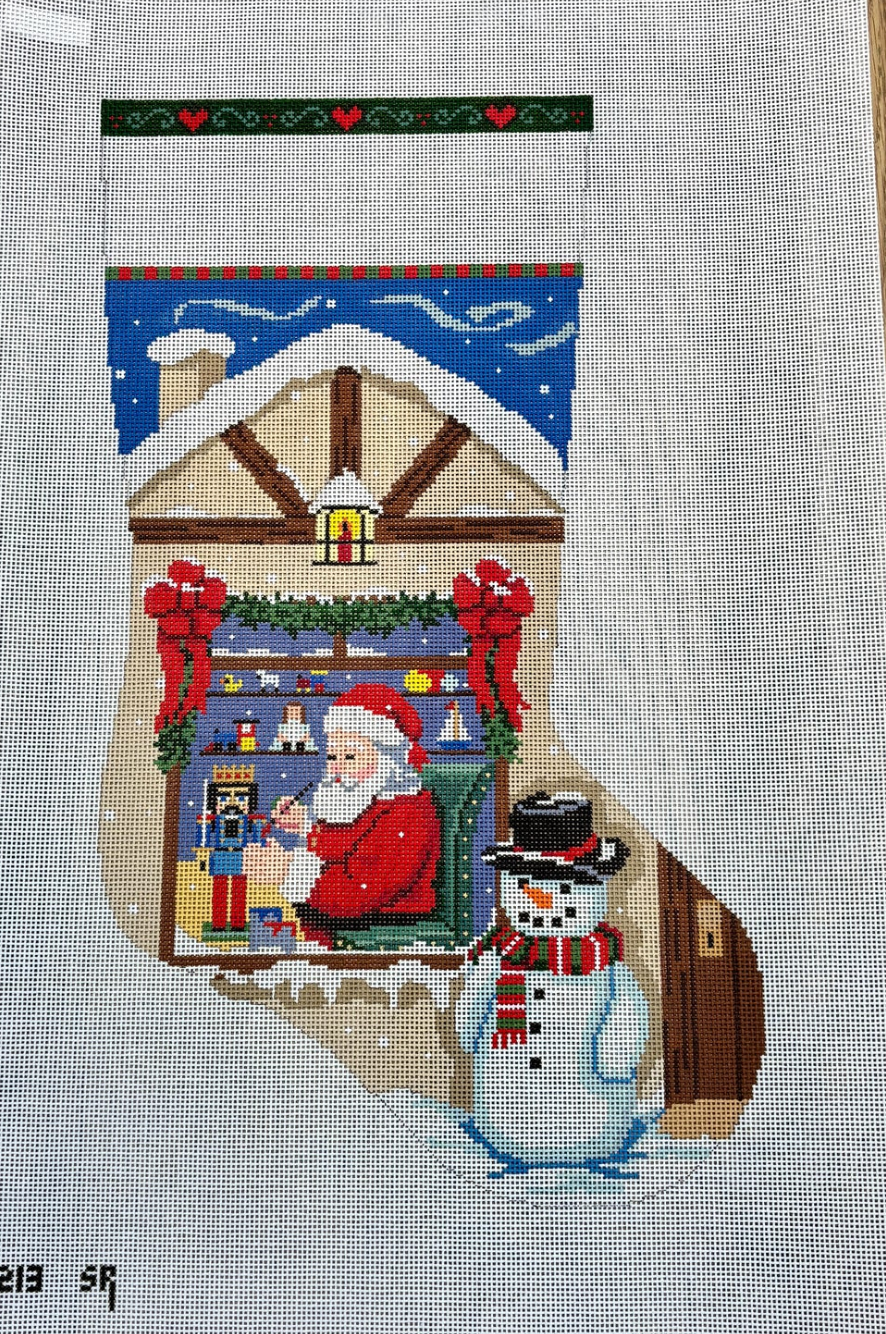 Susan Roberts Santa Workshop Nutcracker Stocking – Barbara's Needlepoint