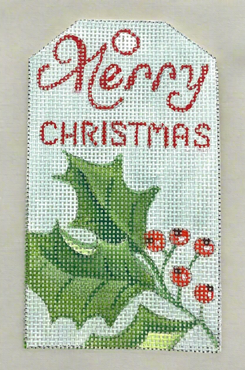 Cindy and Beth Christmas Tag Merry Christmas – Barbara's Needlepoint