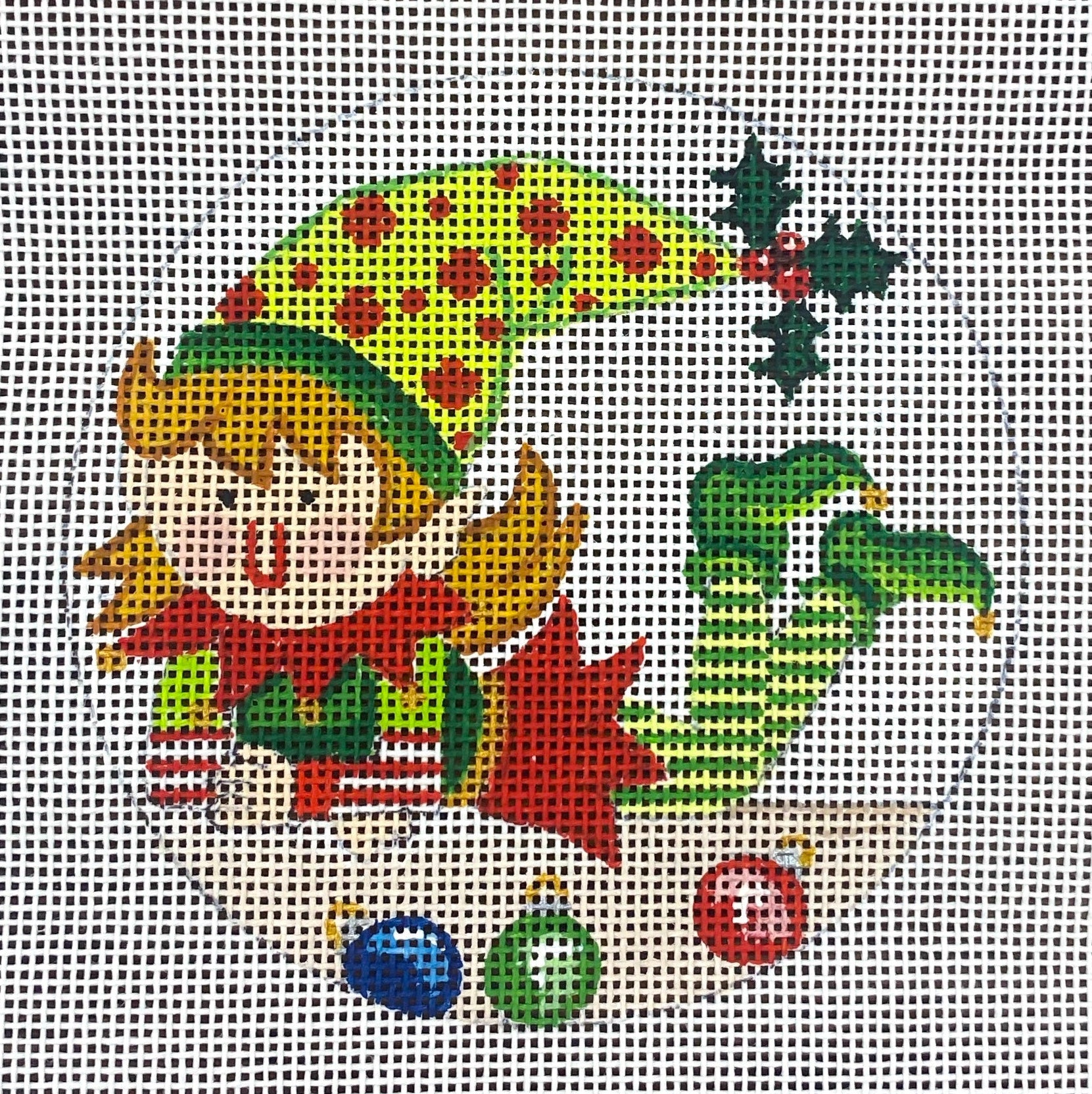 Cindy and Beth Holly the Elf – Barbara's Needlepoint
