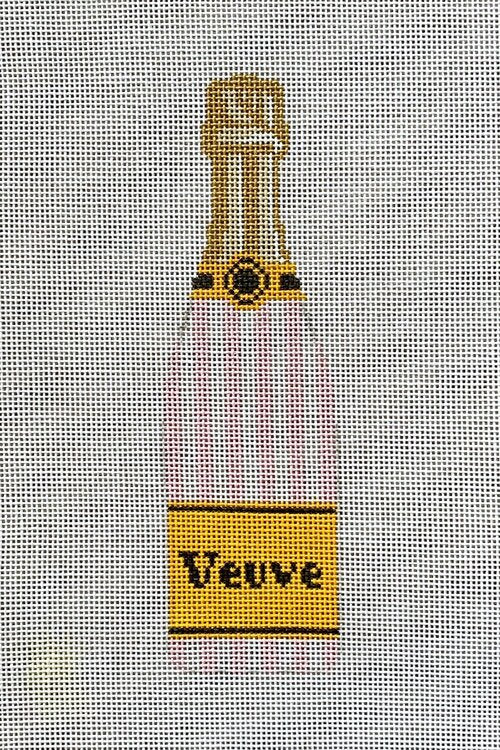 C ate La Vie Pink Stripe Veuve Bottle – Barbara's Needlepoint