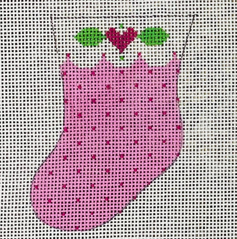 Heidi Stanley Heart and Leaf Mini Stocking – Barbara's Needlepoint