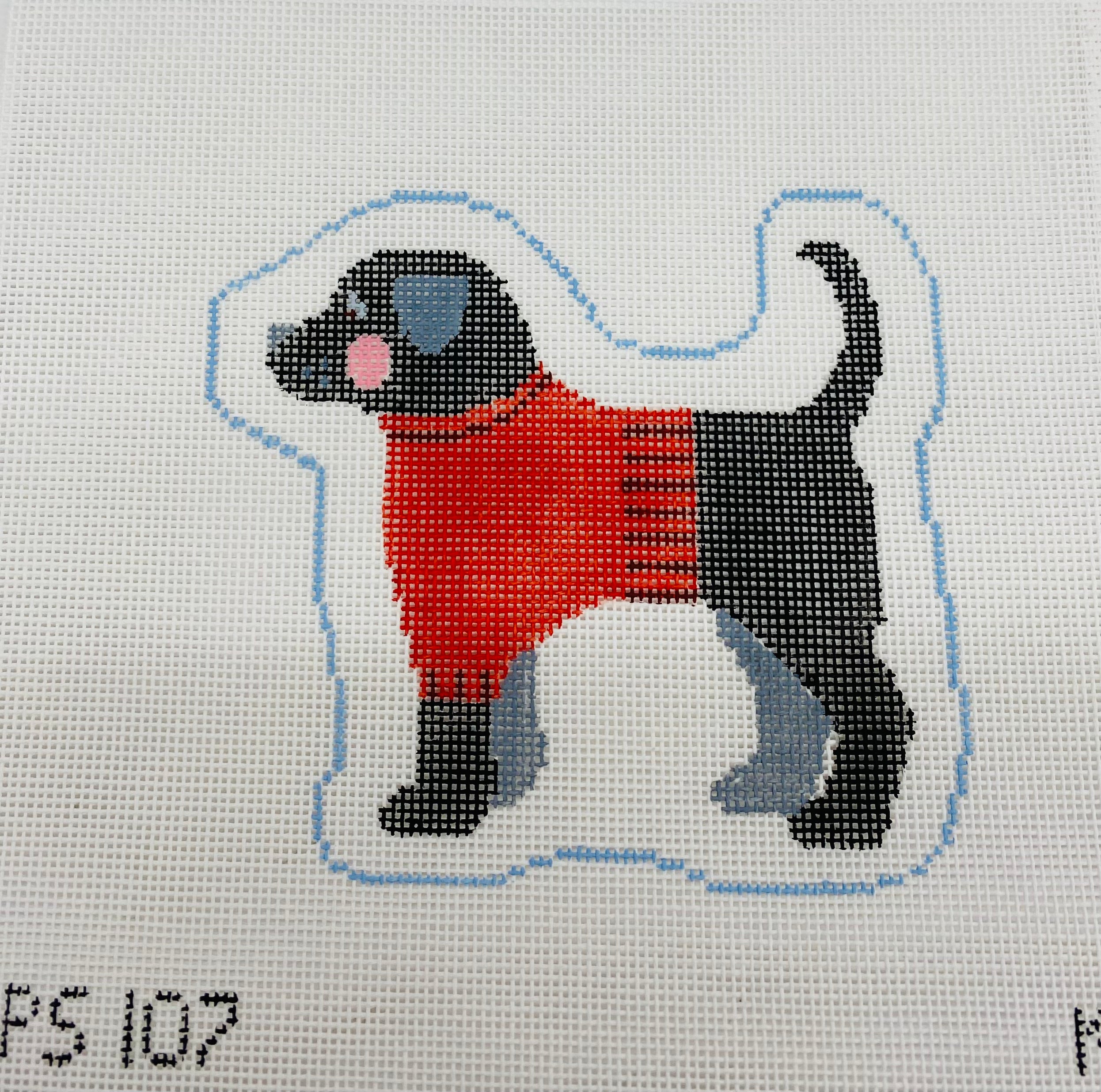 Kathy Schenkel Black Lab Red Sweater* – Barbara's Needlepoint