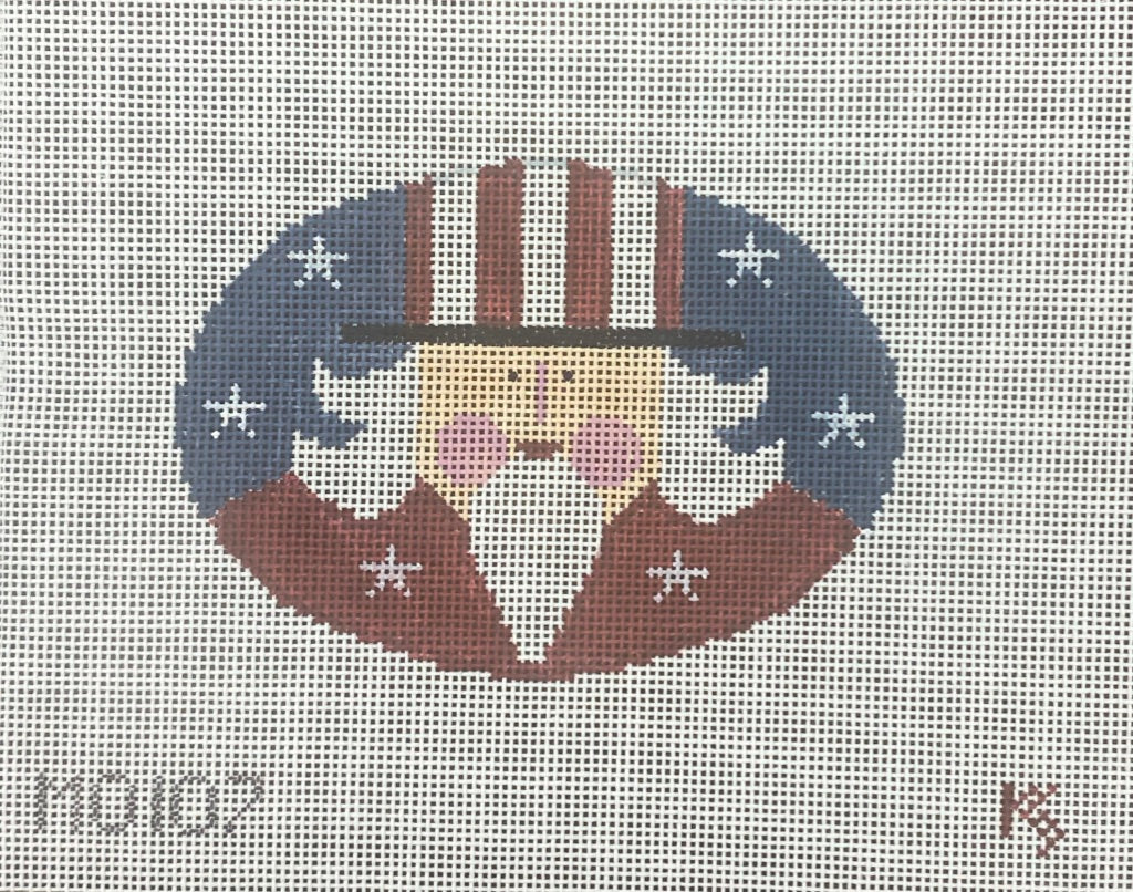 Kathy Schenkel Uncle Sam Oval – Barbara's Needlepoint